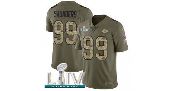 NFL Jersey nameplates-Nike Chiefs #99 Khalen Saunders Olive/Camo Super ...